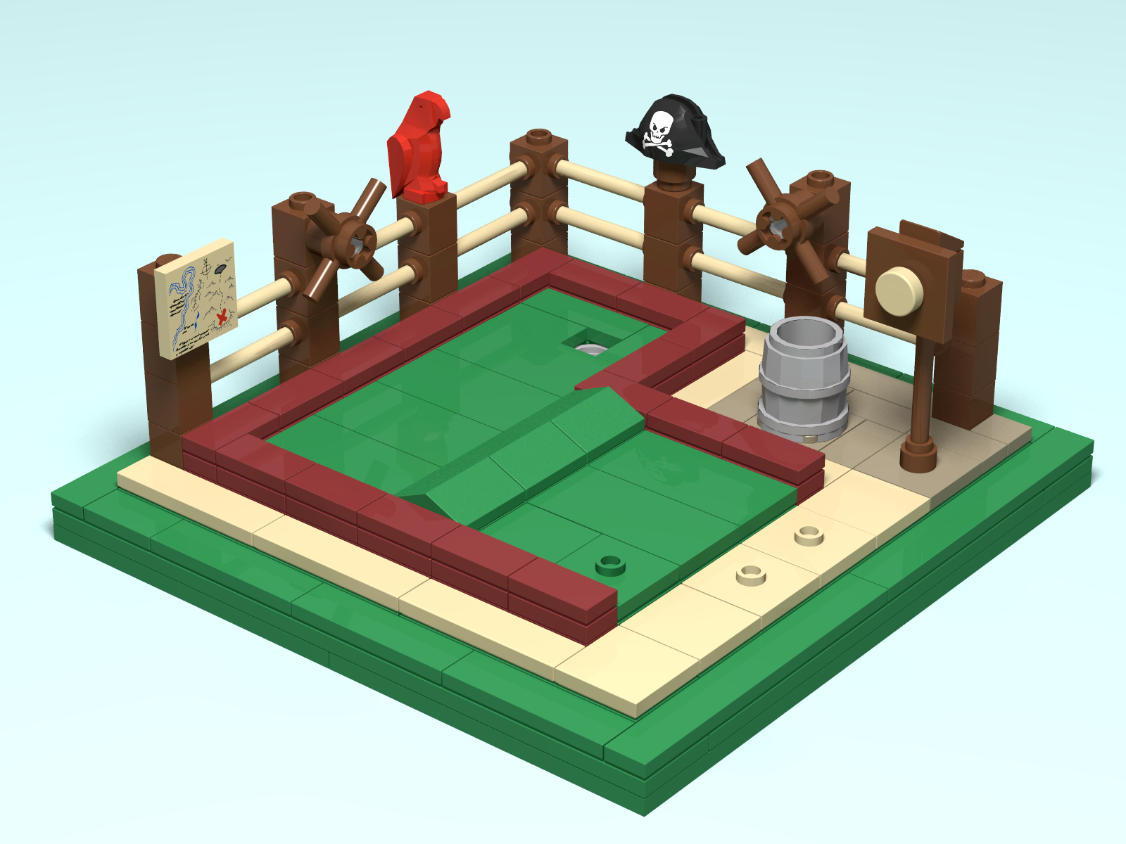 Pirate's Cove Mini Golf custom Lego design - Door County Bricks